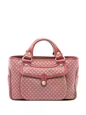 Celine Macadam Canvas Handbag - Red