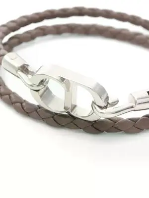 Dior Cd Icon Braided Leather Bracelet
