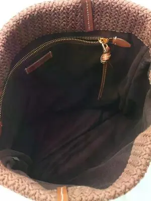 Miu Miu Tessuto Stripes Crochet Tote Bag