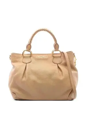 Miu Miu Grained Leather Tote Bag