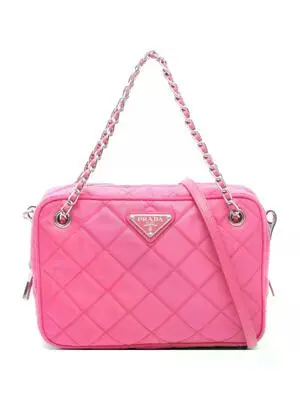 Prada Quilted Chain Handbag - Pink