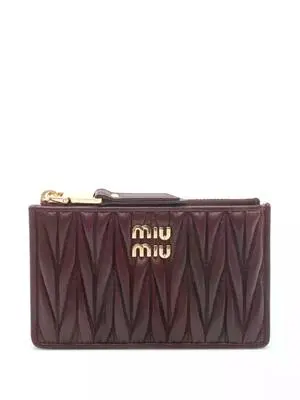Miu Miu 2020s Matelassé Leather Coin Purse - Brown