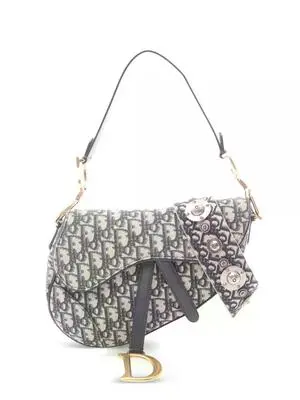 Dior Oblique Saddle Two-way Handbag - Neutrals