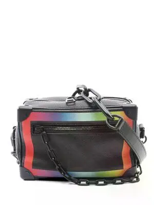LOUIS VUITTON Soft Trunk Taiga Leather Shoulder Bag - Black