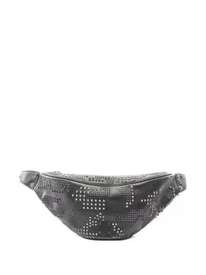 Mcm Studded Leather Belt Bag - Black