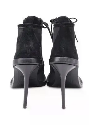 Versace Suede Mesh Lace-up Stiletto Sandals