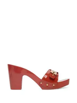 DR. SCHOLL'S SHOES Pescura Cameron Buckle Detail Wooden Sandals - Red