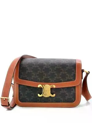 Celine Triomphe Coated Canvas Medium Shoulder Bag - Brown