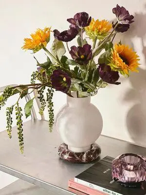 FLOWERISM STUDIO Sunflower Purple Poppy Bouquet
