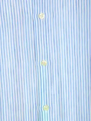 120% Lino Vertical-stripe Long-sleeve Shirt