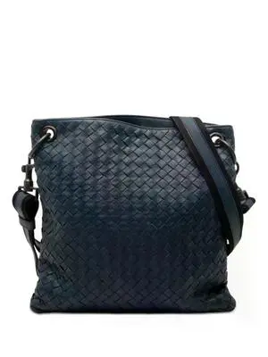 Bottega Veneta Nappa Intrecciato Crossbody Bag - Blue