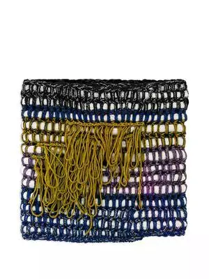 HOUSE OF THE VERY ISLANDS Drew Abstract-design Knitted Scarf - Blue