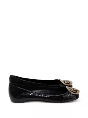 Gucci Patent Leather Gg Enamel Ballet Flats