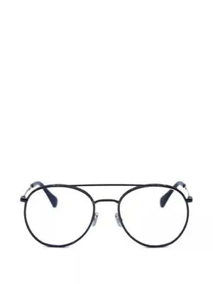 JIMMY CHOO Round Frame Double-bridge Glasses - Black