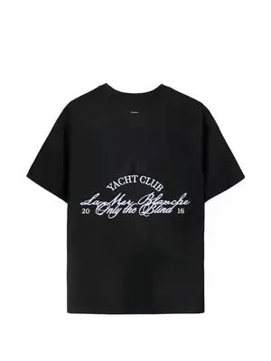 ONLY THE BLIND Yacht Club Logo-print Cotton T-shirt - Black