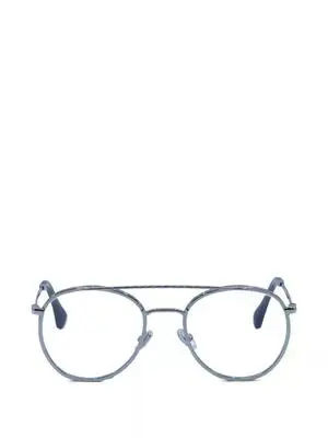 JIMMY CHOO Double-bridge Round-frame Glasses - Silver