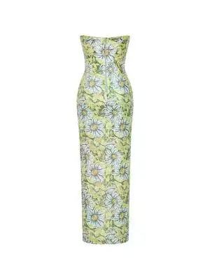 BRONX AND BRONCO Veronica Floral-beaded Maxi Dress - Green
