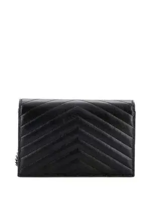 Saint Laurent Monogram Wallet On Chain Bag - Black