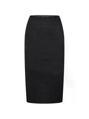 FROLOV Semi-sheer Front Slit Pencil Midi Skirt