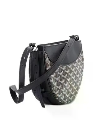Goyard Hirondelle Shoulder Bag In Coated Canvas And Leather - Black