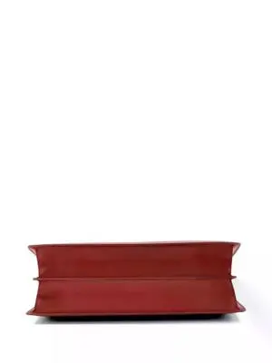Celine Clasp Top Handle Bag Leather Medium Satchel