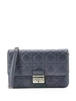Dior Miss Promenade Pouch Cannage Quilt Lambskin Crossbody Bag - Grey