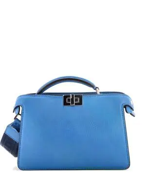 Fendi Peekaboo Iseeu X-cross Bag Leather Shoulder Bag - Blue