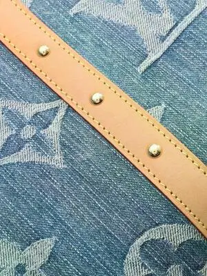 LOUIS VUITTON Monogram Denim Studded Keepall Bandouliere 45 Travel Bag - Blue