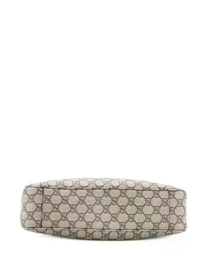Gucci Emblem Gg Coated Canvas With Leather Shoulder Bag