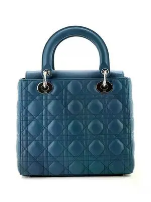 Dior Lady Nm Bag Cannage Quilt Lambskin Satchel - Blue