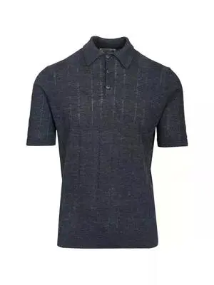 AL DUCA D’AOSTA 1902 Ribbed-knit Polo Shirt - Blue