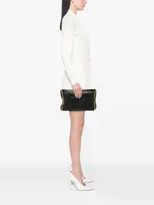 Miu Miu Studded Leather Zip Clutch Bag
