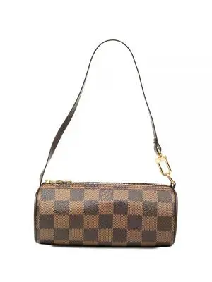 LOUIS VUITTON Damier Ebene Papillon Pochette Handbag - Brown