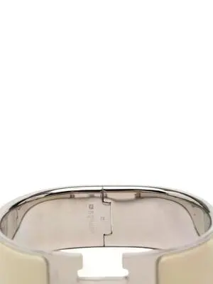 Hermès Wide Enamel Clic Clac H Bracelet Pm - Silver