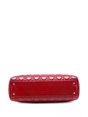 Dior Large Patent Cannage Lady Soft Shopping Tote Bag - Red