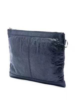 Balenciaga 2014 Lambskin Leather Motocross Classic Clip M Clutch Bag - Blue
