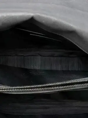 Saint Laurent Large Chevron Sheepskin Monogram College Satchel - Grey