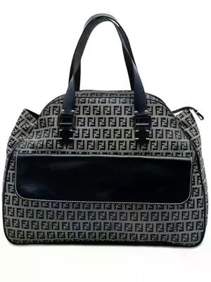 Fendi Zucchino Canvas Handbag - Grey