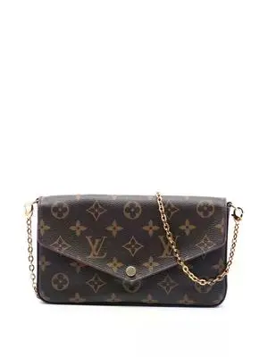 LOUIS VUITTON Monogram Pochette Felicie Crossbody Bag - Brown