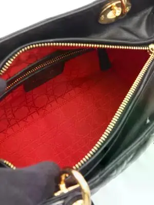 Dior Lambskin Cannage Lady Satchel - Black