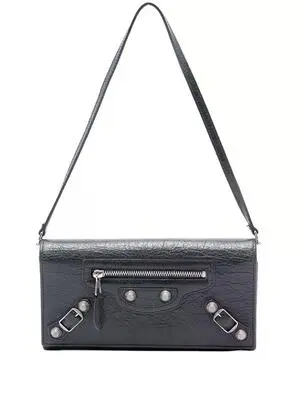 Balenciaga 2014 Lambskin Motocross Giant 12 Wallet On Strap Handbag - Black