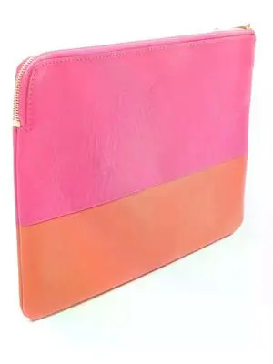 Celine Leather Bicolor Clutch Bag