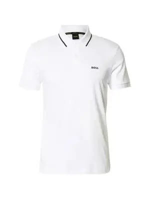 BOSS Paddy Striped-collar Polo Shirt - White
