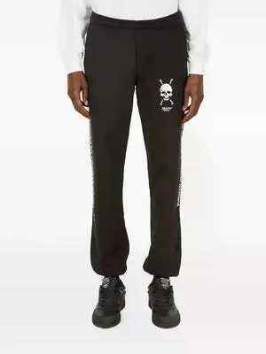 DEATH CIGARETTES Skull Logo Print Trousers