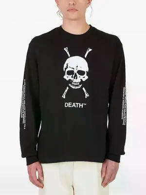 DEATH CIGARETTES Graphic Print Crewneck Sweatshirt - Black