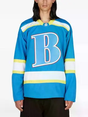 BETTER GIFT SHOP Hockey Logo-patch Colourblock T-shirt - Blue