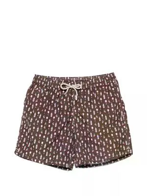 MC2 SAINT BARTH Lighting Micro Fantasy Swim Shorts - Brown
