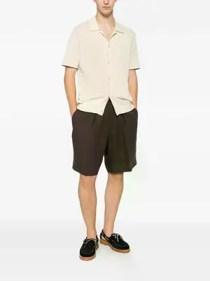 BE ABLE Pleated Elasticated-waist Shorts - Brown