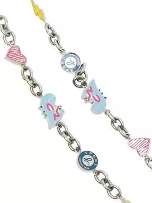 AGNES B. Logo Heart Charm Necklace