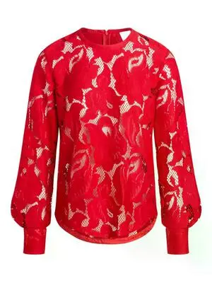 PATOU Balloon Sleeve Lace Top